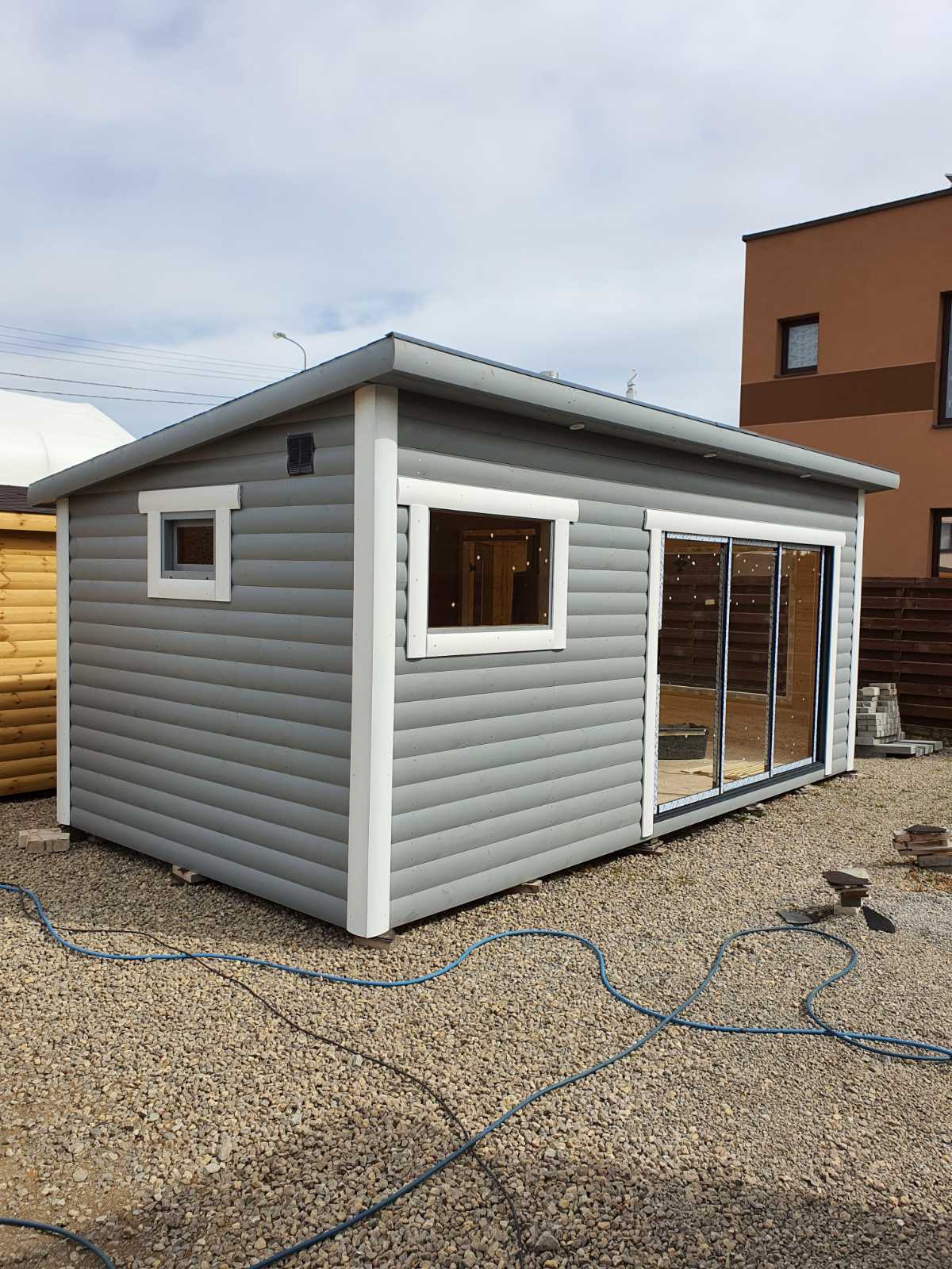 Wood frame sauna 3×6 with shower room – Prefab Houses – prefabricated ...